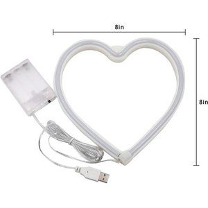 Party Supplies | Pink Heart Neon Sign Led Neon Light Battery Operated ...